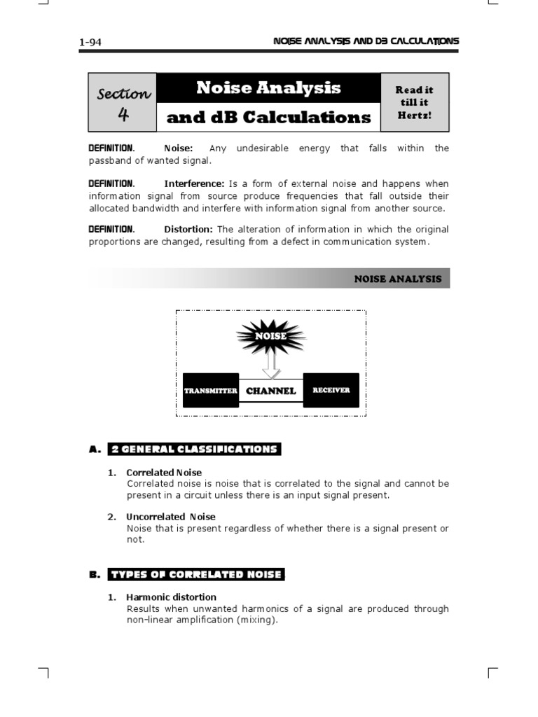 CHAPTER 4-Noise Analysis and DB Calculation | PDF | Decibel | Amplifier