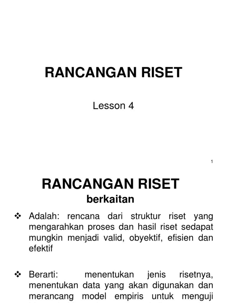 Rancangan Riset | PDF