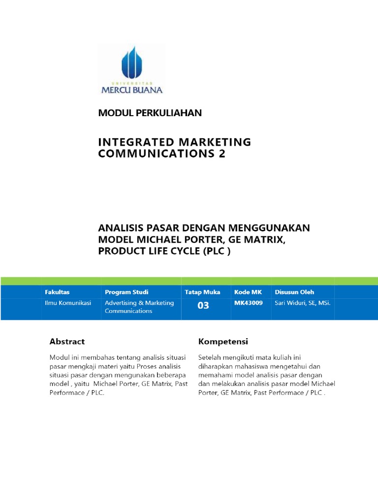 GE Matrix Posisi Dan Strategi | PDF