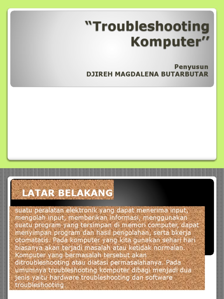 Troubleshooting Komputer'' | PDF