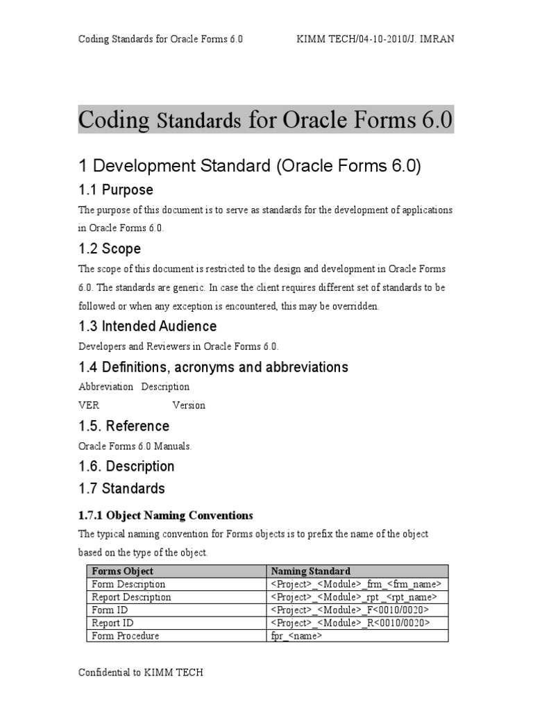 Coding Standards For Oracle Forms 6 | PDF | Library (Computing ...
