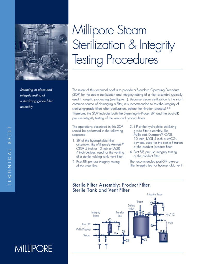 Millipore Sterilization & Integrity | PDF | Sterilization (Microbiology ...