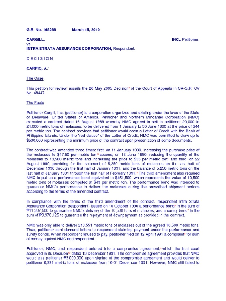 Cargill v. Intra Strata - G.R. No. 168266 (FULL Text) | PDF | Lawsuit ...
