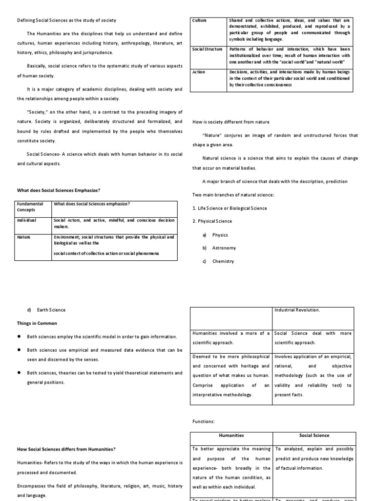 DISS Handout Unit 1 | PDF | Social Science | Humanities