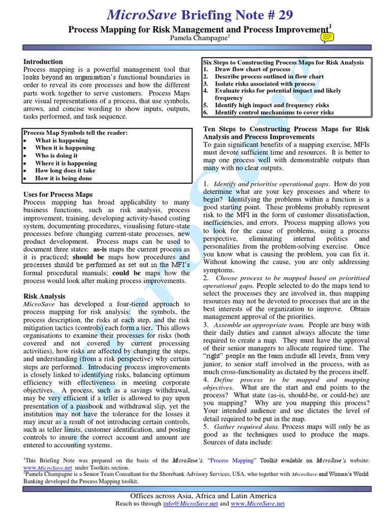 Process Mapping for Risk Management | PDF | Risk Management | Internal ...