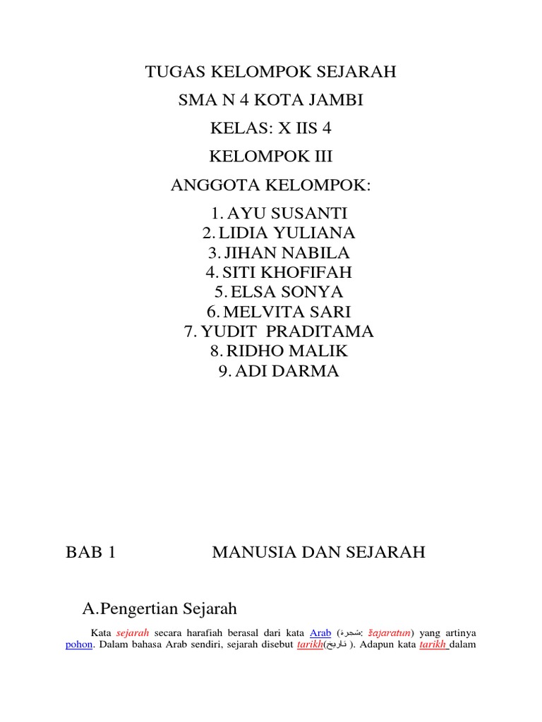 Peran Manusia dalam Sejarah dan Waktu | PDF