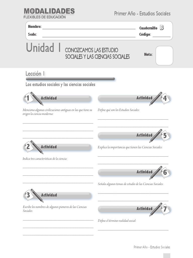 Cuadernillo de Estudios Sociales 1º Año | PDF | Ciencias sociales | El ...