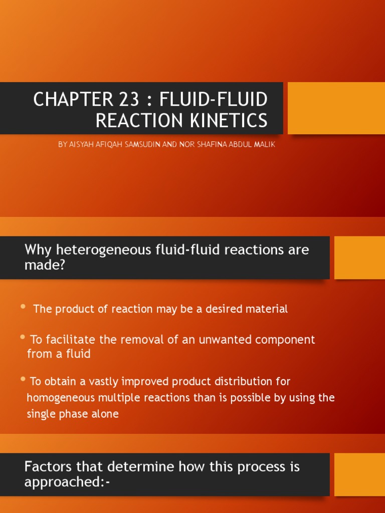 Fluid Fluid Reaction Kinetics | PDF | Reaction Rate | Chemical Reactions