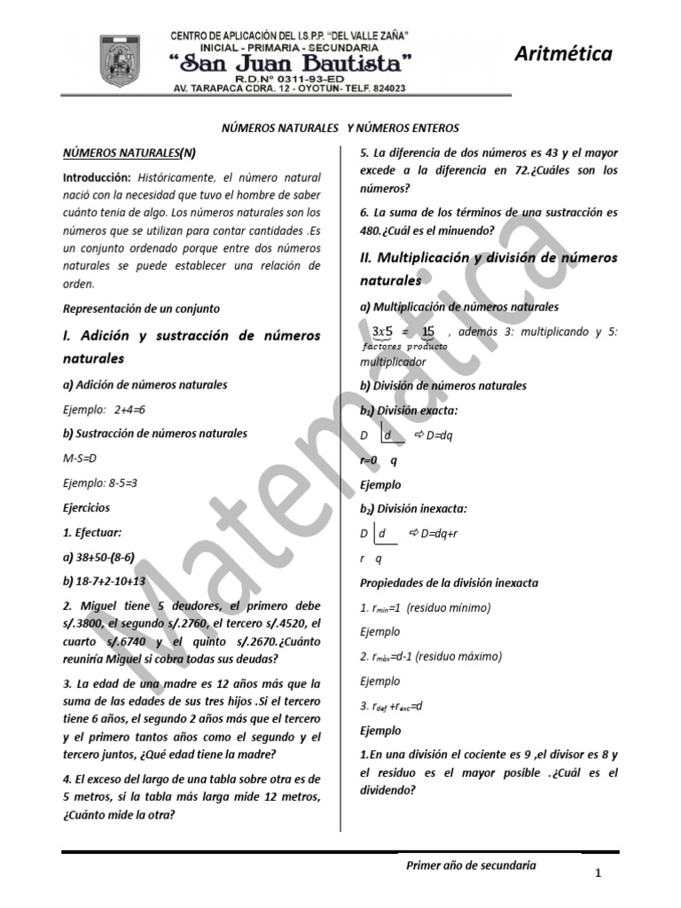 Modulos 1 | PDF | División (Matemáticas) | Secuencia