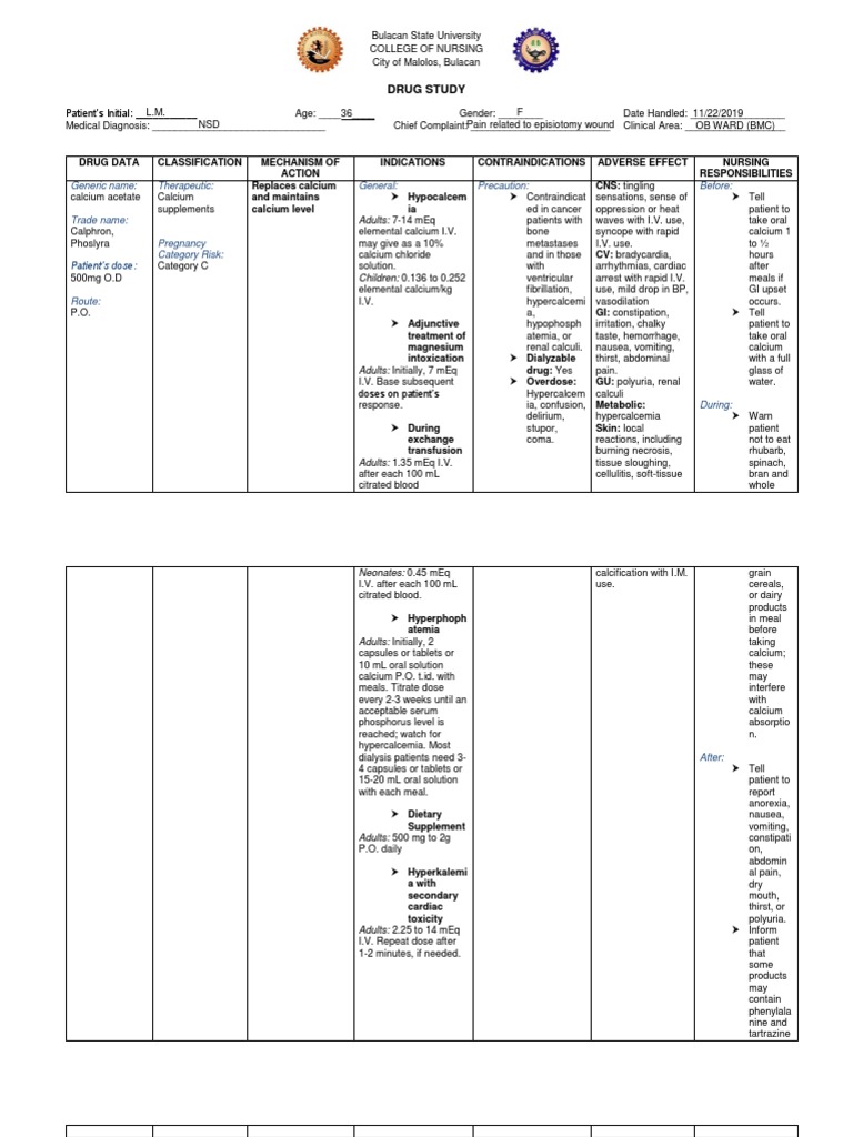 Calcium Acetate | PDF | Intravenous Therapy | Medical Specialties