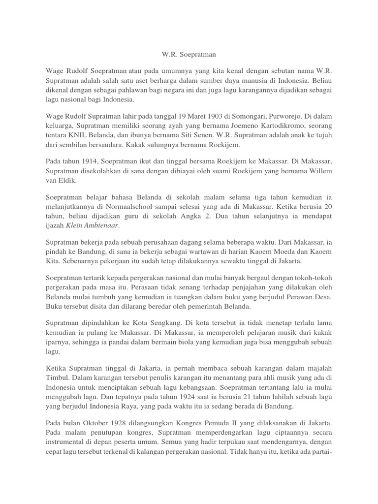 WR. Supratman | PDF