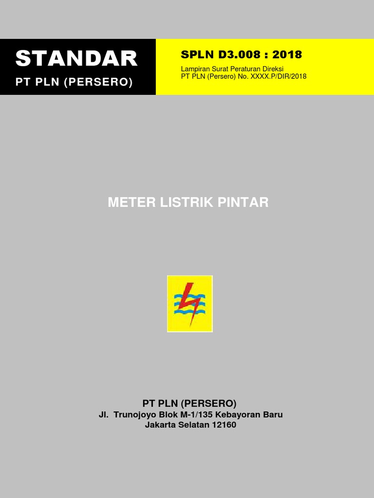 SPLN D3.008 Meter Listrik Pintar (MLP), Puslitbang 21 Maret 2018 (Rev 10) Dy LBH TBL 5 | PDF