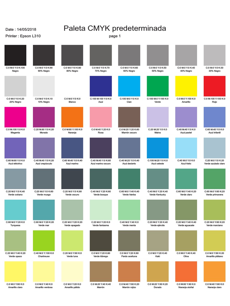Muestra Colores CMYK | PDF | Negro | Azul