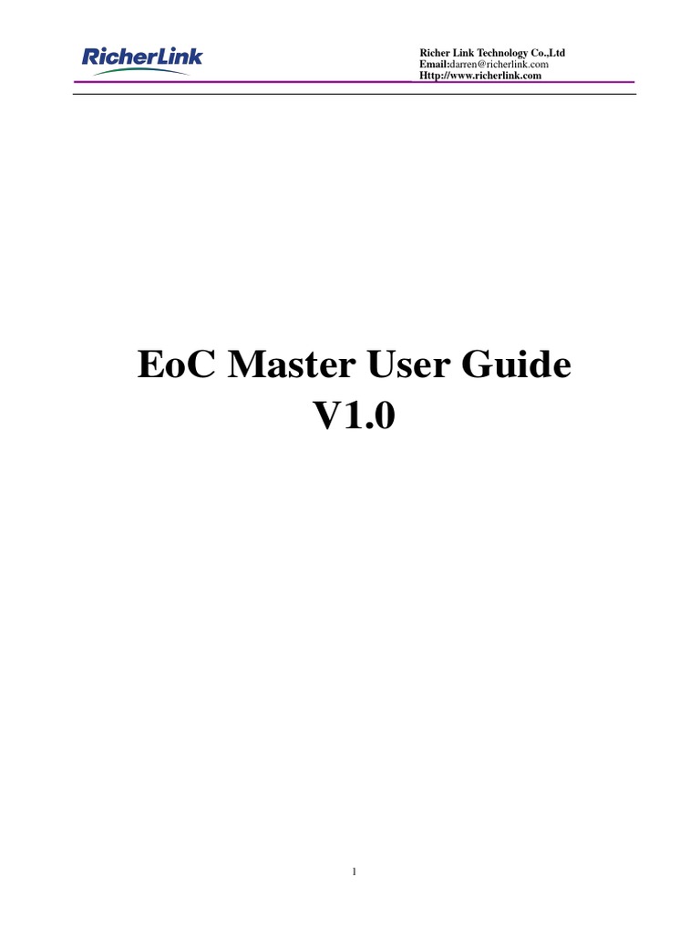 EoC Master User Manual | PDF | Computer Network | Network Switch