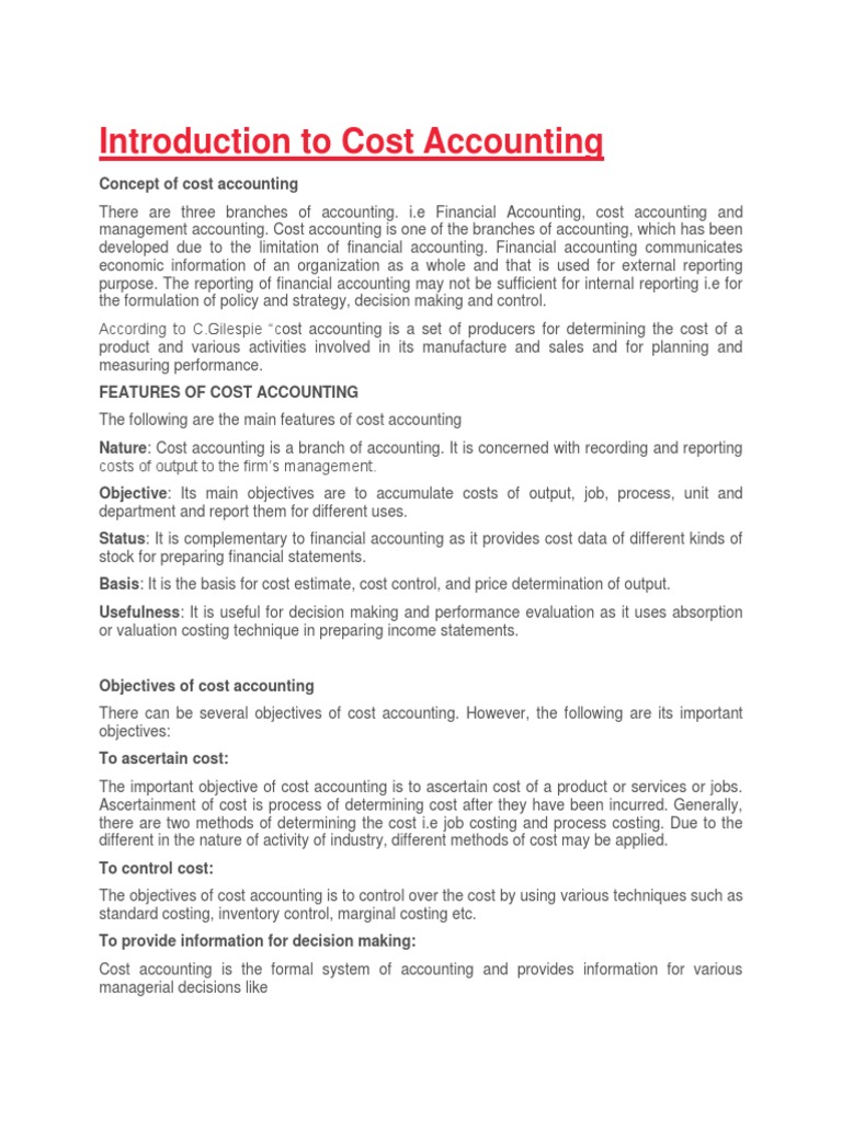 Cost Accounting Theory Notes | PDF | Cost Accounting | Inventory