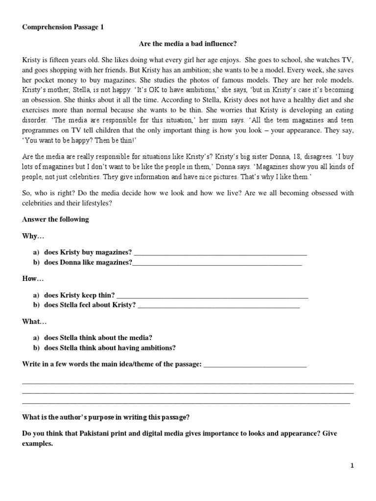 Comprehension Passage | PDF