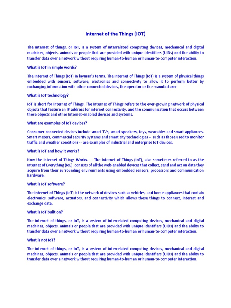 Understanding the Internet of Things (IoT) | PDF | Internet Of Things ...