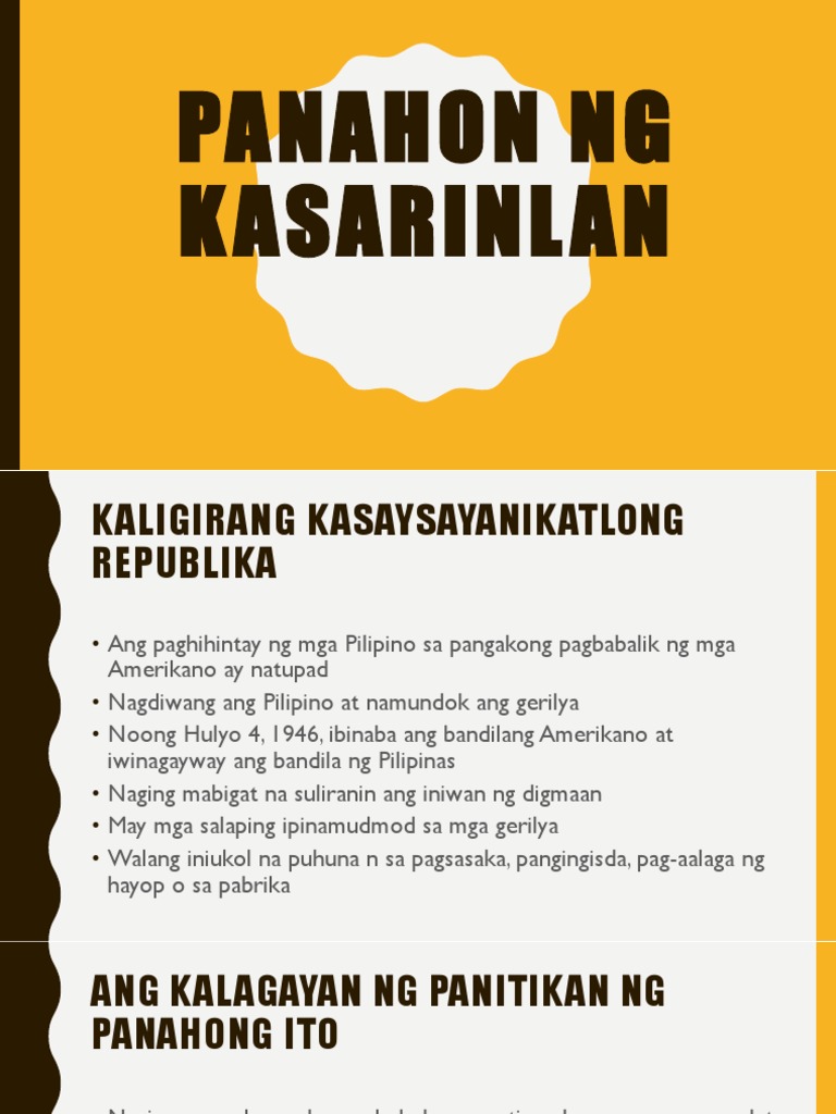Panahon NG Kasarinlan | PDF