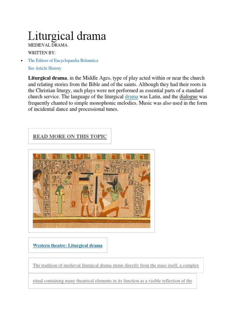 Liturgical Drama | PDF