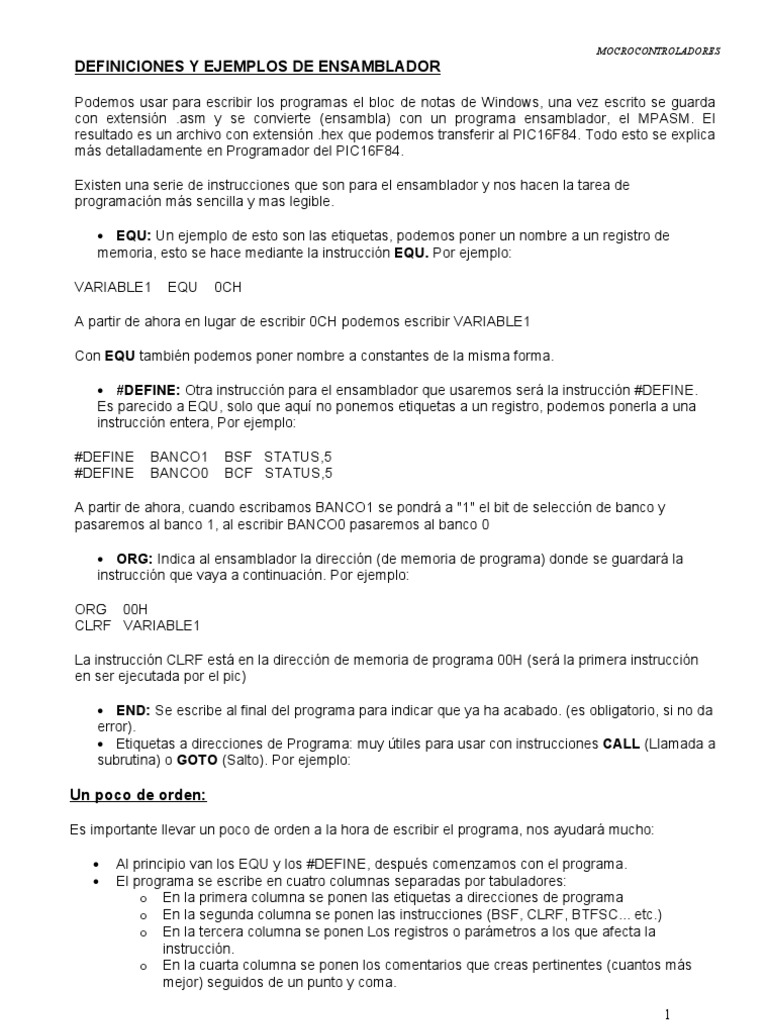 Ejemplos en Assembler | PDF | Lenguaje ensamblador | Programa de computadora