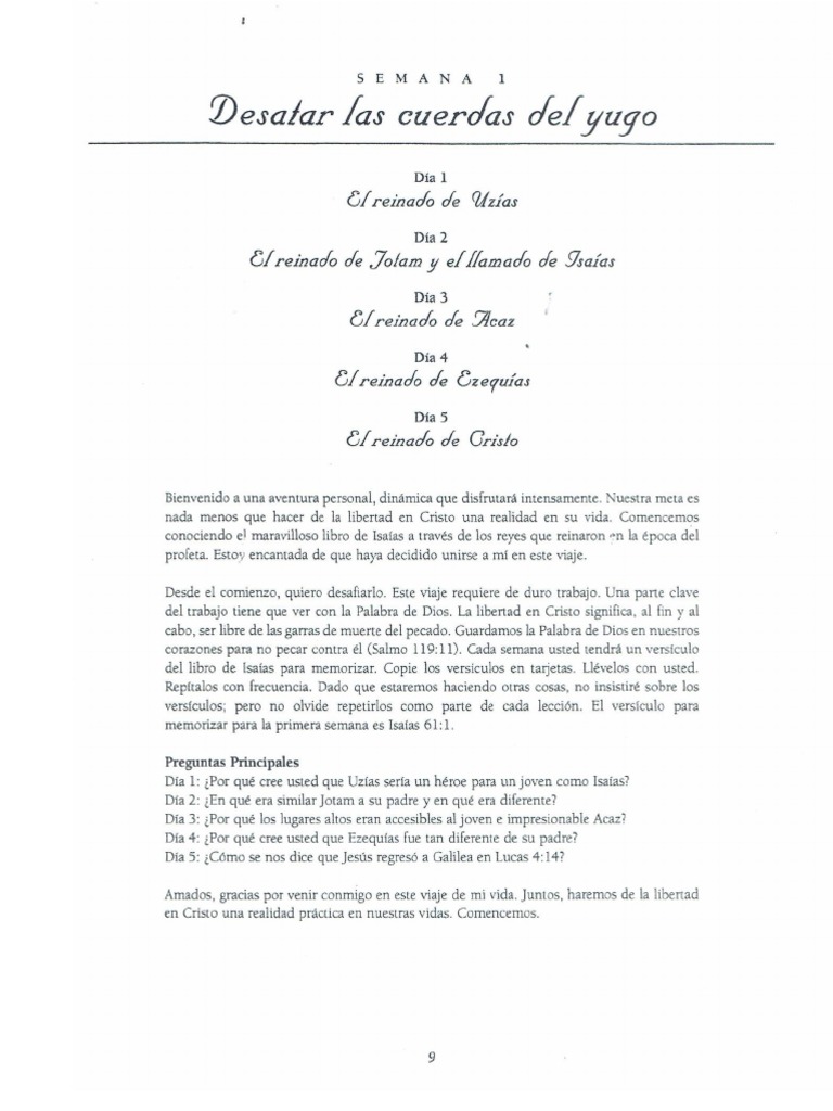 SEA LIBRE, Semana 1 Desatar Las Cuerdas Del Yugo | PDF