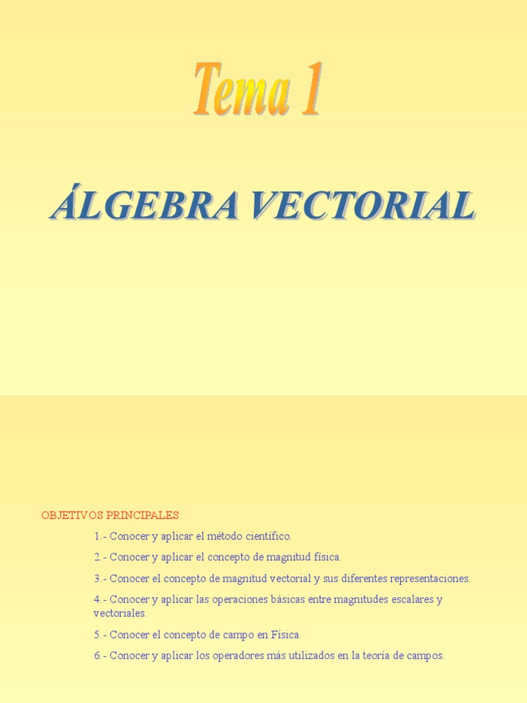 1 Algebra Vectorial (Tema) | PDF | Vector Euclidiano | Espacio vectorial