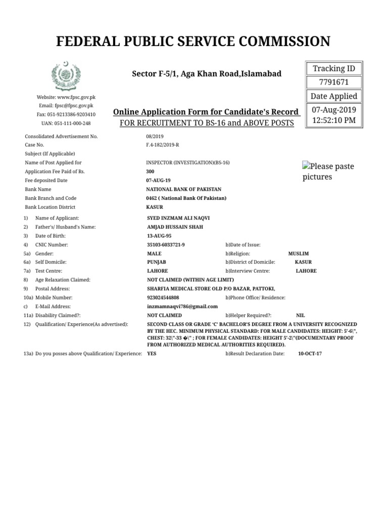 FPSC | PDF | Test (Assessment) | Government