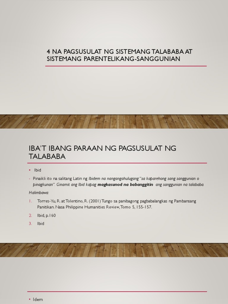 4 NA Pagsusulat NG Sistemang Talababa at Sistemang | PDF
