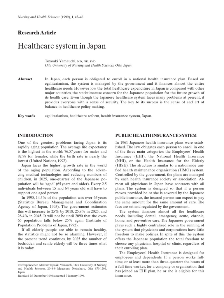 Healthcare System in Japan | PDF | Health Care | Japan