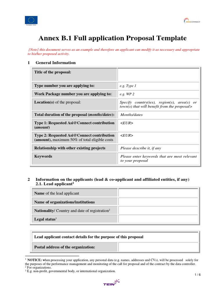 Application Proposal Annex Template | PDF | Verification And Validation ...