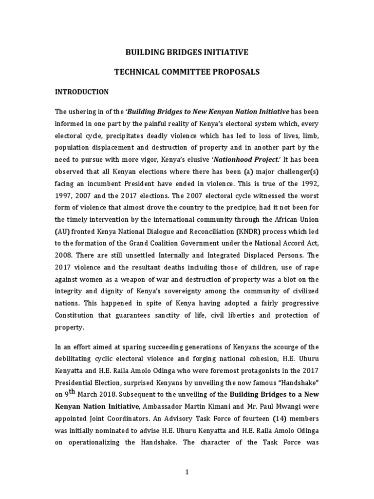 Building Bridges Initiative Proposals | PDF | Human Rights | Police