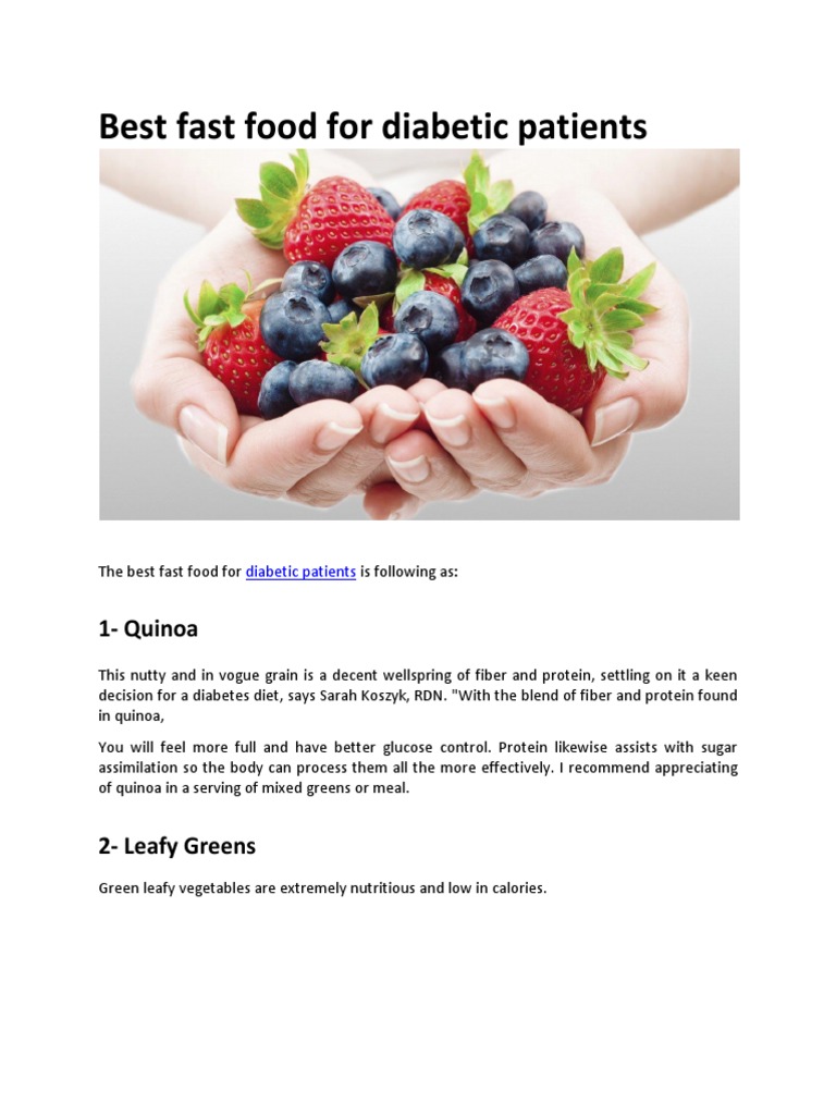 Best Fast Food For Diabetic Patients | PDF | Diabetes | Dietary Fiber