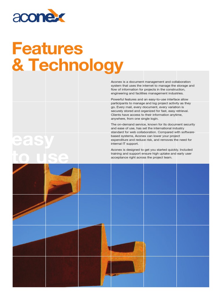 Aconex Features Technology Brochure | PDF | File Format | Internet