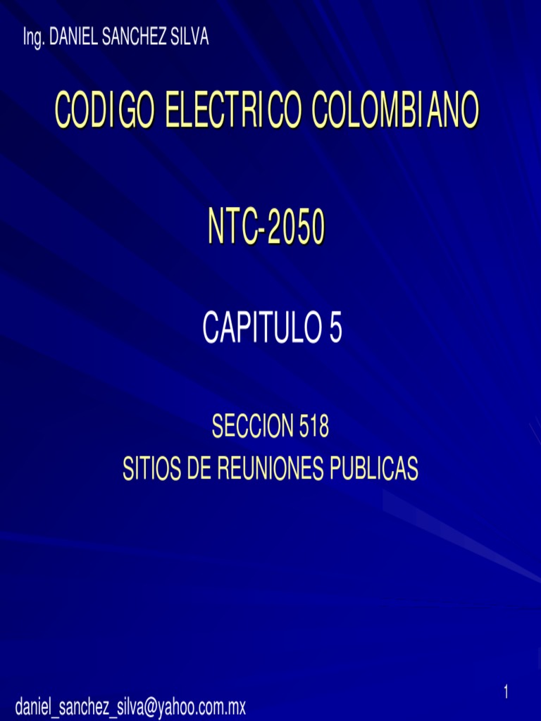 Presentacion Capitulo 5 NTC 2050 | PDF | Corriente eléctrica | Electricidad
