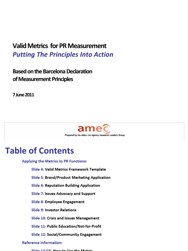 Valid Metrics Framework | Download Free PDF | Target Audience | Public ...