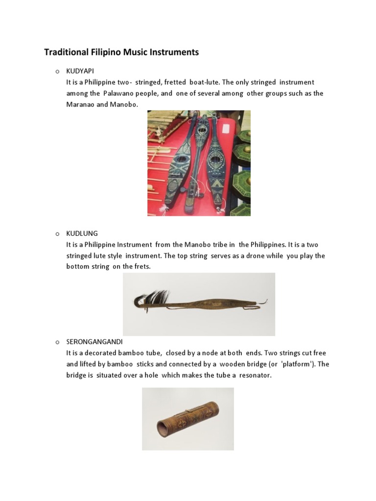 Traditional Filipino Music Instruments | PDF