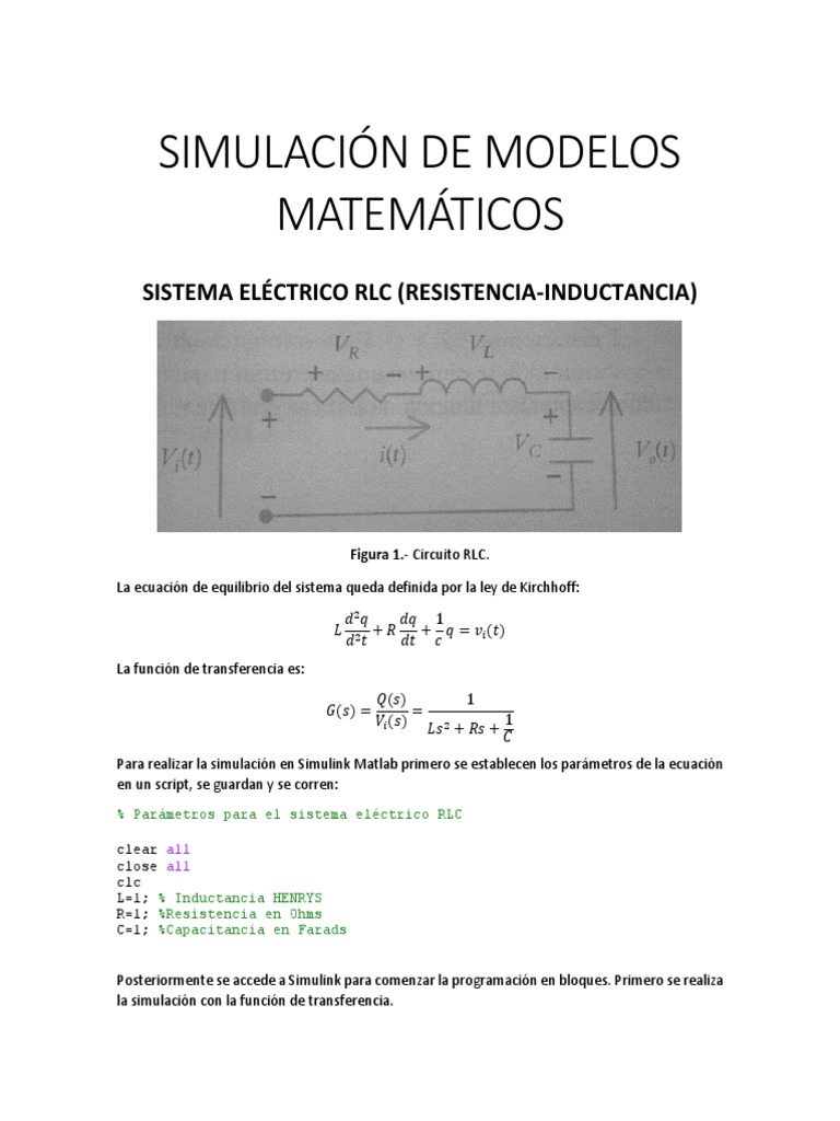 Modelos Matematicos | PDF | Ecuaciones | Ingenieria Eléctrica