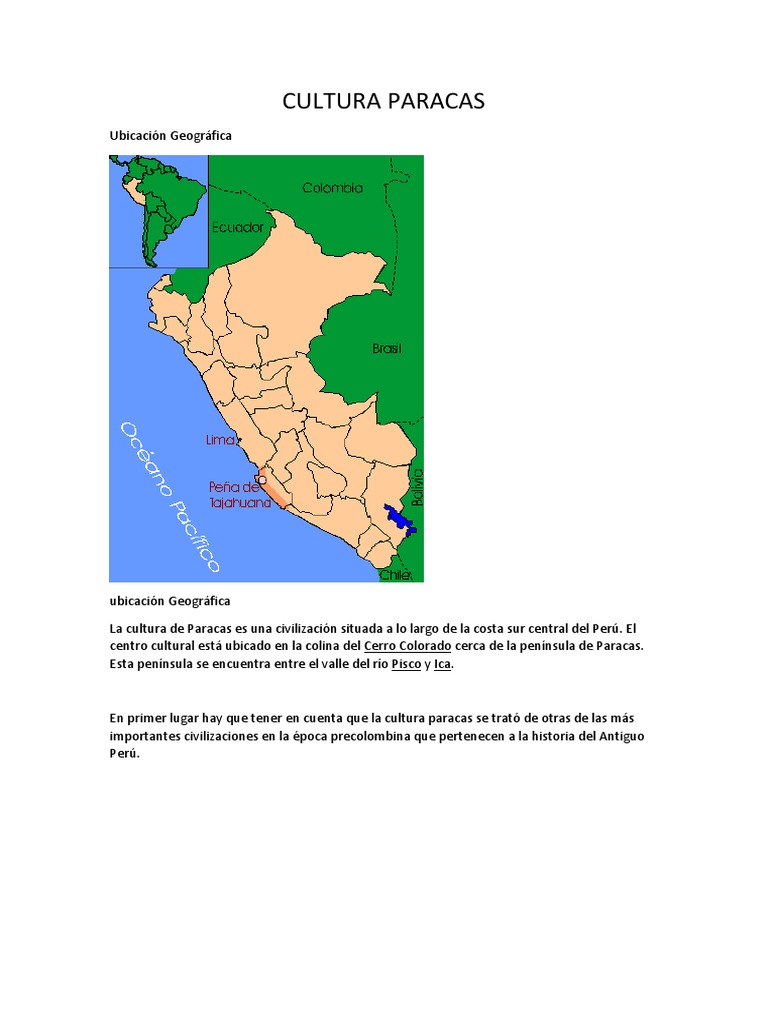 Ubicación Geográfica de la Cultura Paracas | PDF | Cultura (general ...