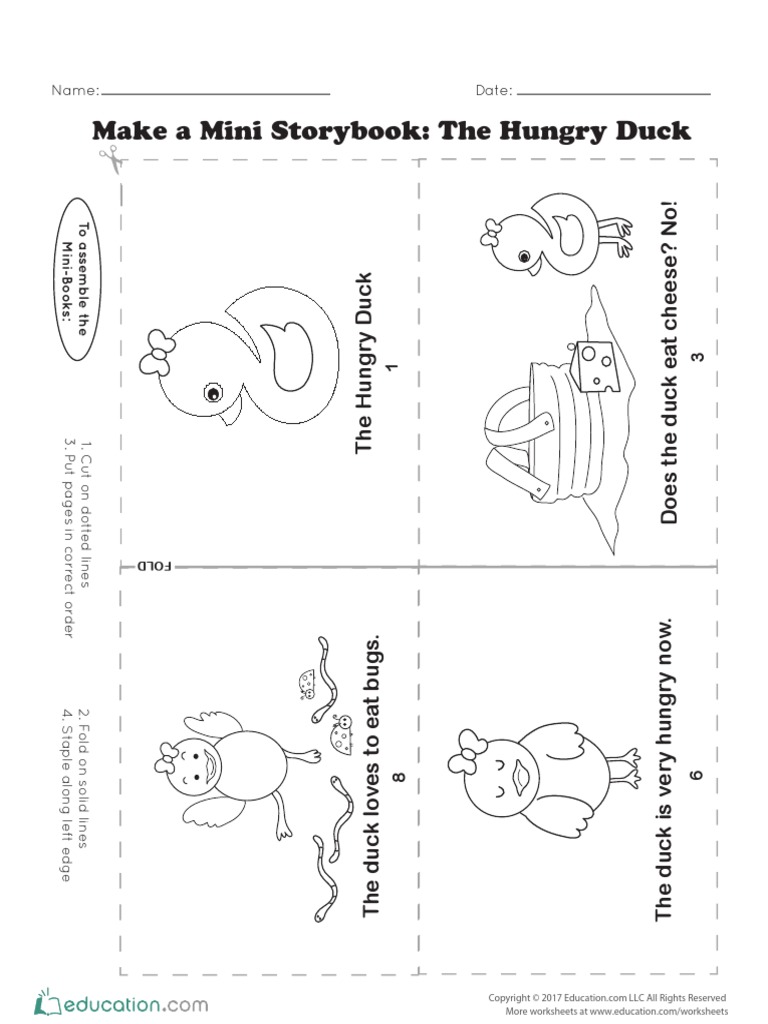 Make A Mini Storybook The Hungry Duck PDF | PDF