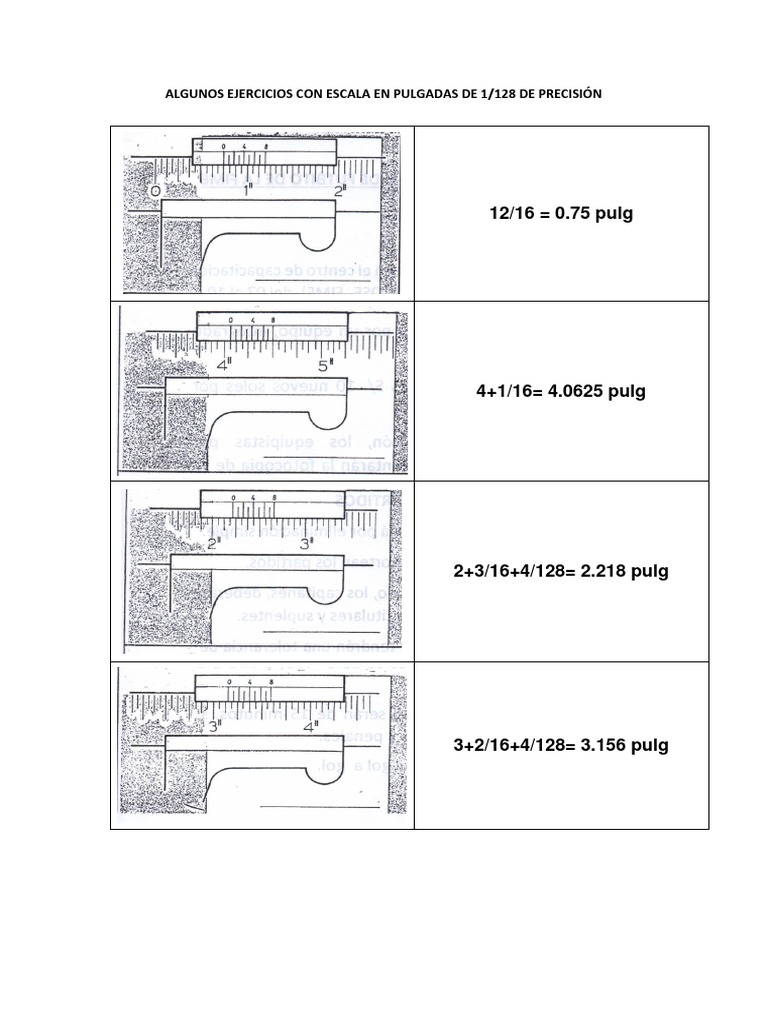 Algunos Ejercicios Con Escala en Pulgadas de 1 | PDF