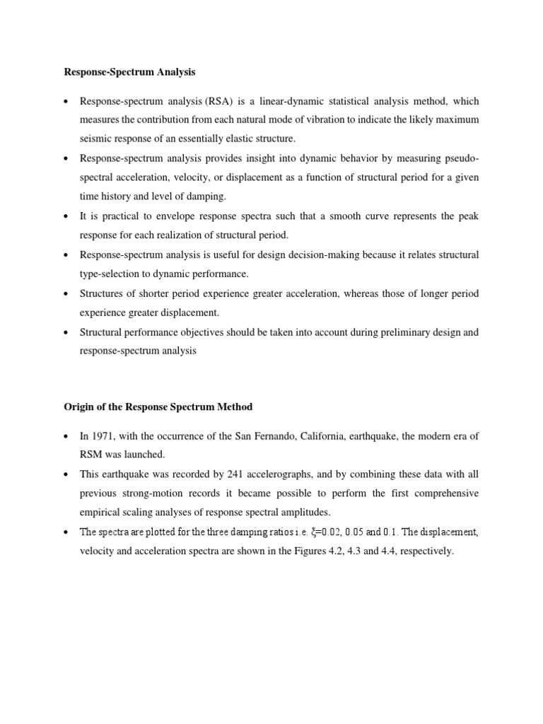 RSA: Response-Spectrum Analysis Guide | PDF | Spectrum | Earthquakes