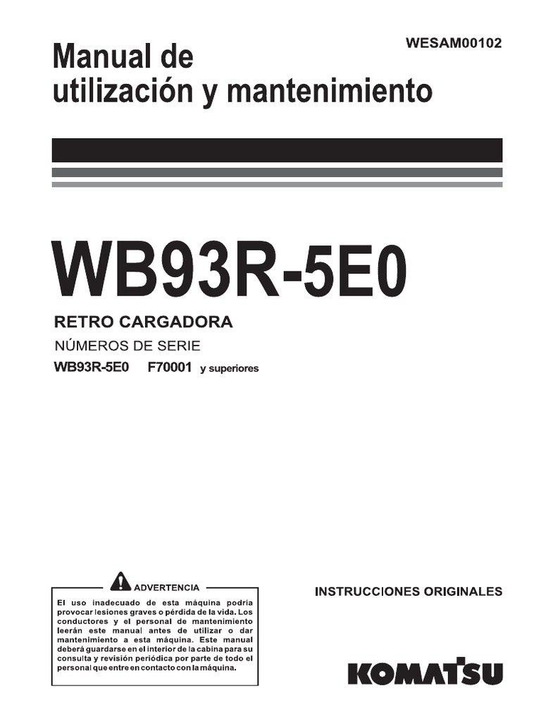Om Wb93r-5e0 SN F70001-Up Wesam00102 | PDF | Demolición | Placa de matrícula del vehículo