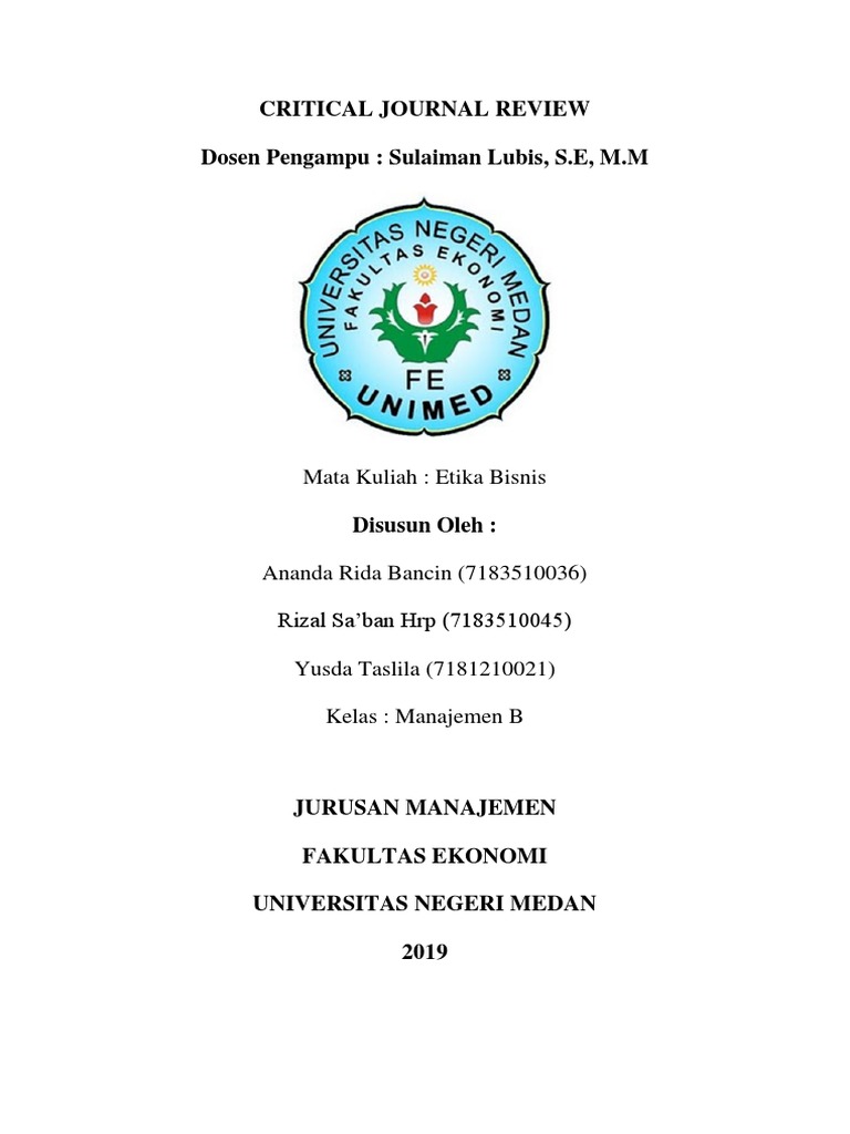 CJR Etika Bisnis Sem 2 | PDF