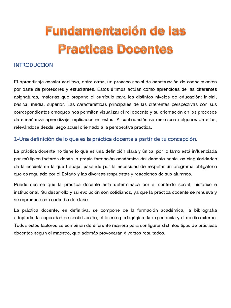 Tarea 1 Practica Docente 1 | PDF | Maestros | Epistemología