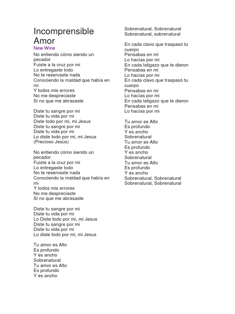 Tu Bondad New Wine | PDF