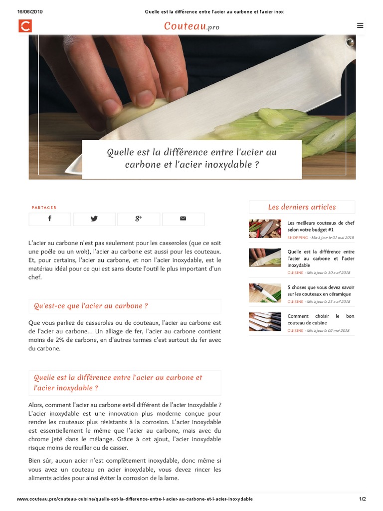 Différences entre acier au carbone et inox | PDF | Acier inoxydable | Acier