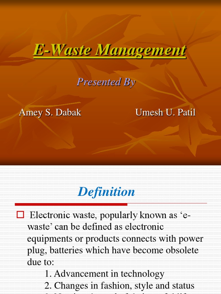 E Waste Management | PDF | Electronics | Science