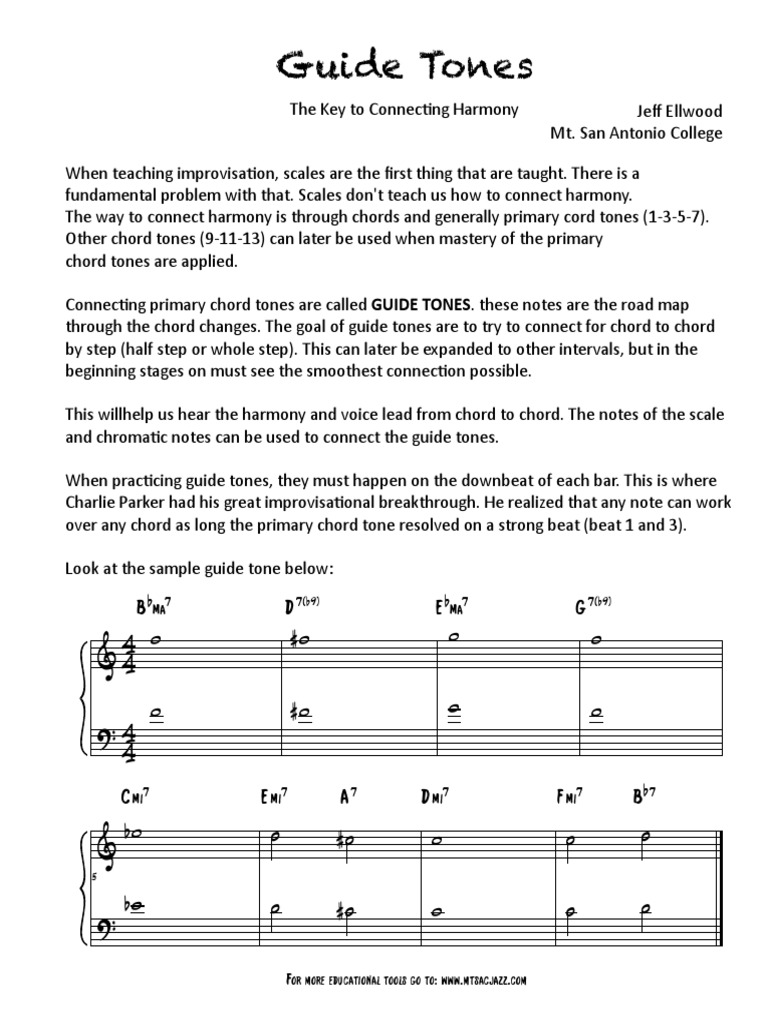 Guide Tones PDF | PDF | Chord (Music) | Harmony