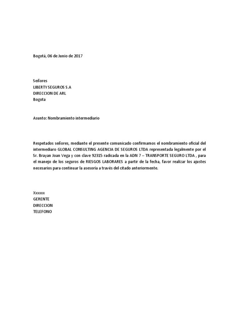 Modelo Carta de Nombramiento Global | PDF