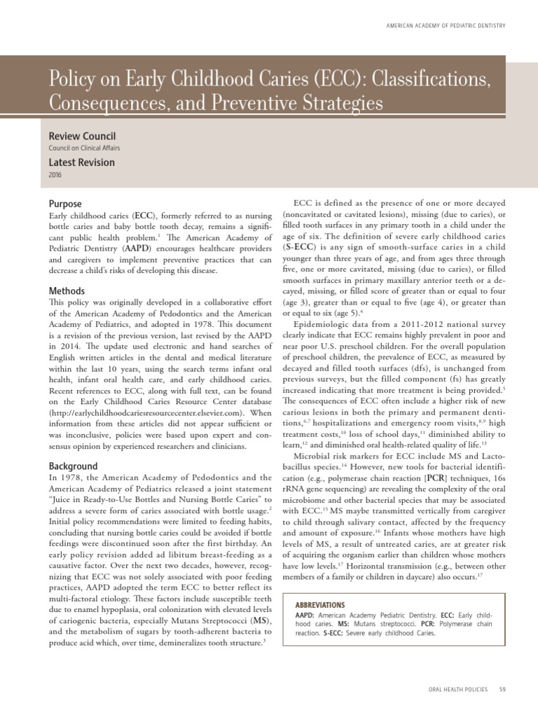 ECC Classifications | PDF | Soft Drink | Dentistry